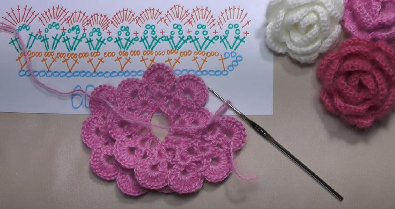 CROCHET BEAUTIFUL ROSE – STEP BY STEP TUTORIAL