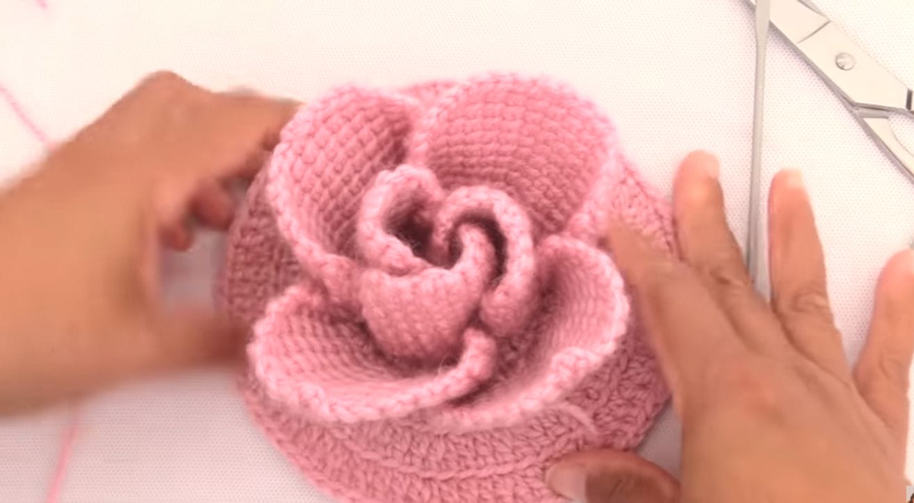 Crochet 3d Rose Flower