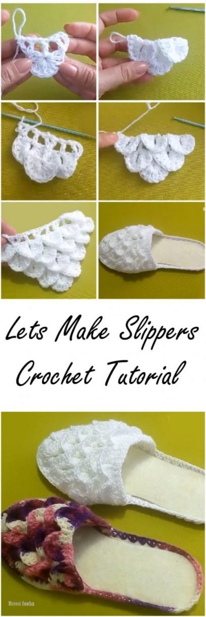 CROCHET CROCODILE STITCH SLIPPERS