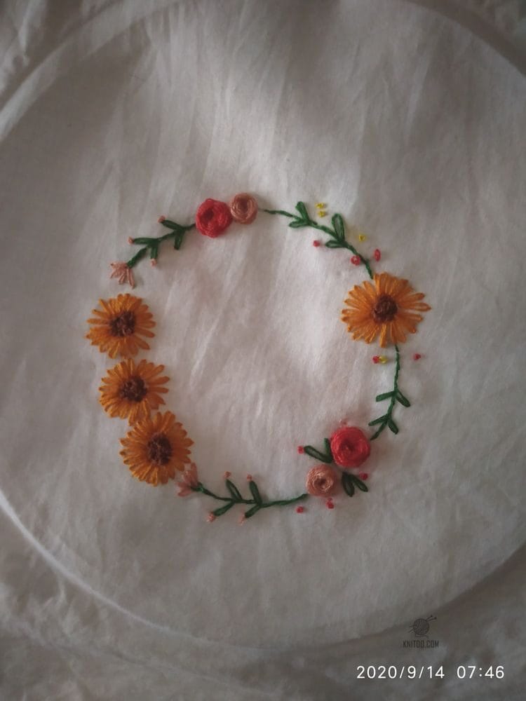 Embroidery wreath tutorial
